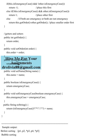 Sorting Questions (JAVA)See attached classes below.Attached Clas.pdf