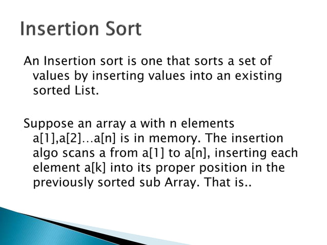 Insertion and Redix Sort | PPT