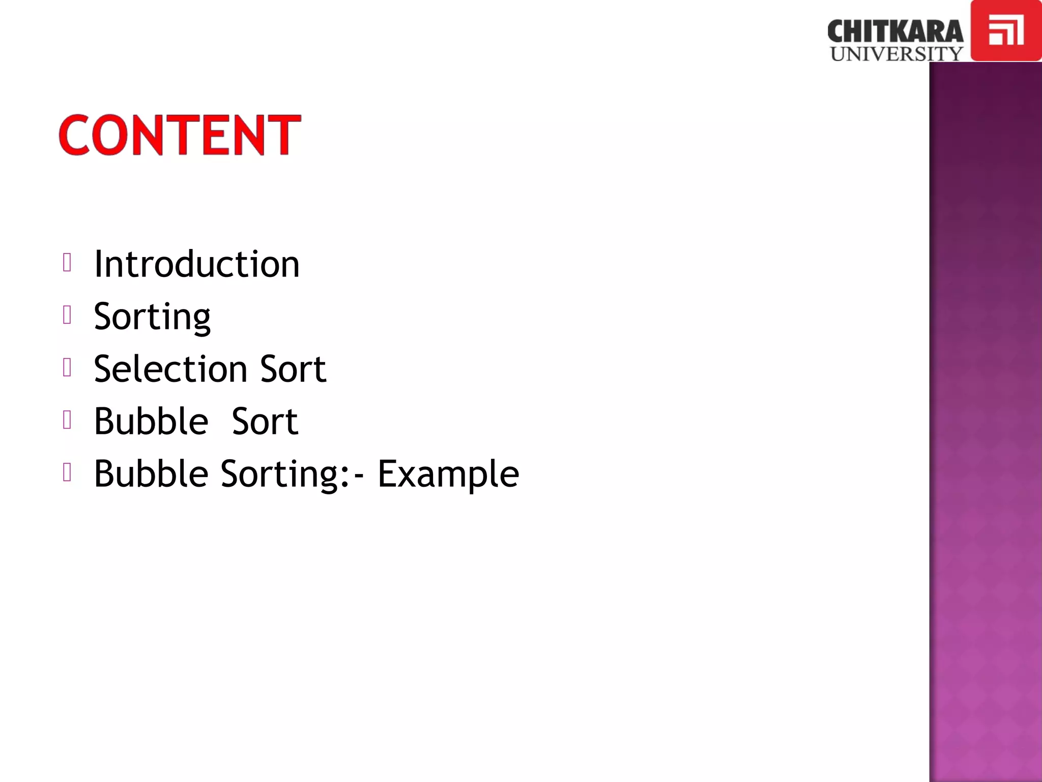 Sorting techniques | PPT | Computing | Technology & Computing