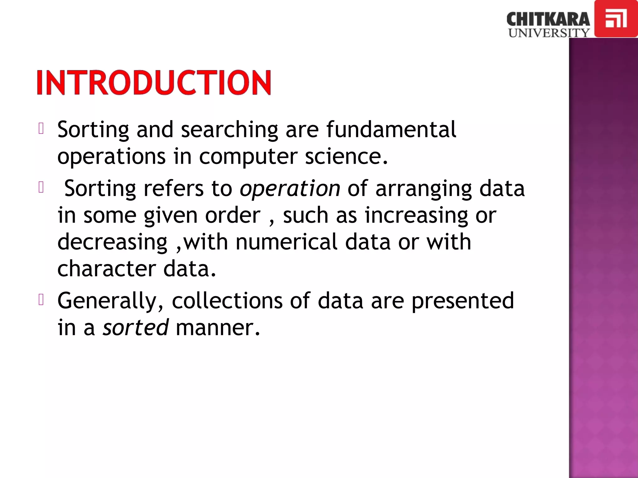 Sorting techniques | PPT | Computing | Technology & Computing