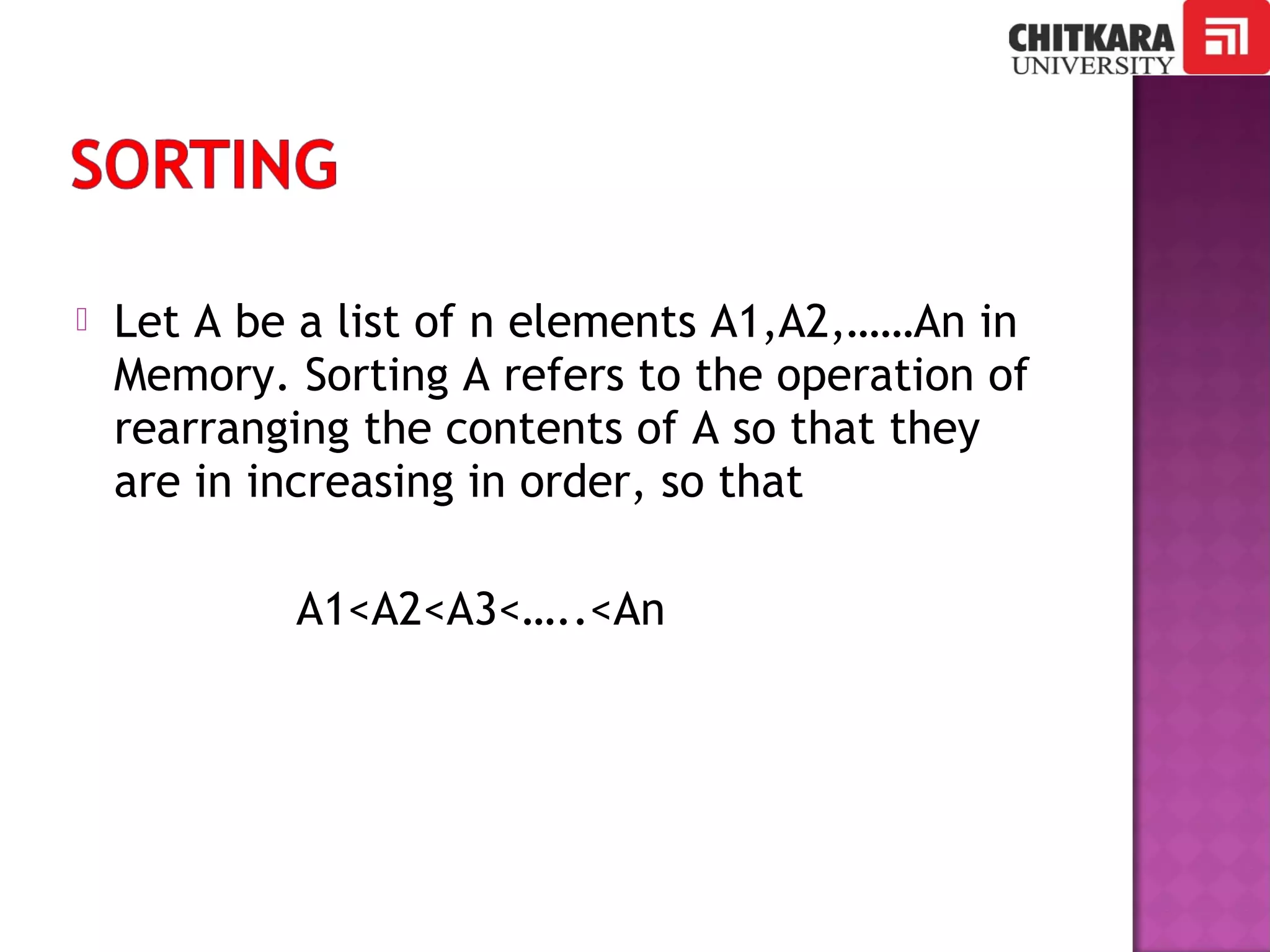 Sorting techniques | PPT | Computing | Technology & Computing