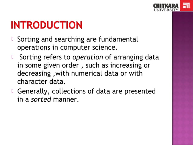 Sorting techniques | PPT | Computing | Technology & Computing
