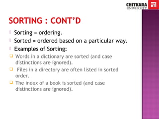 Sorting techniques | PPT