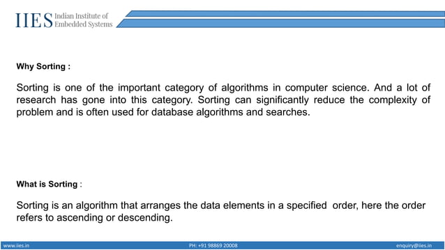Sorting Techniques In C Programming Pptx Programming Languages Computing