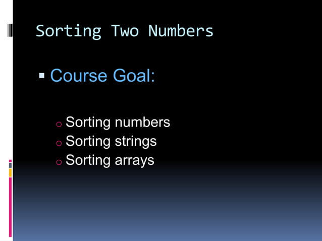 Sorting two numbers | PPT