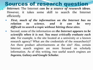 Sources of Research Questions and Formulation of Hypothesis | PPT