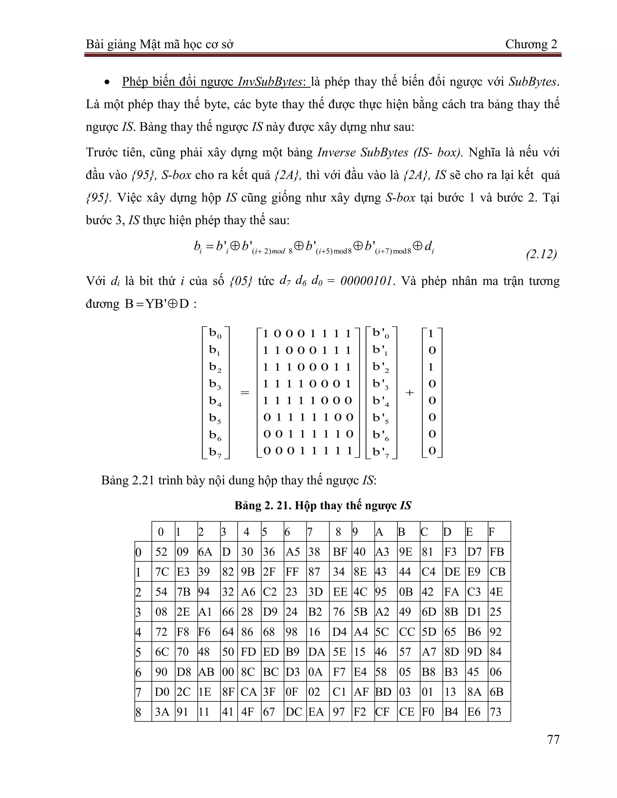 Bài giảng mật mã học cơ sở PTIT | PDF