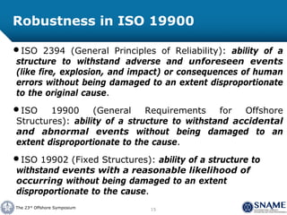 SNAME Offshore Symposium - Morandi - Robustness | PPT