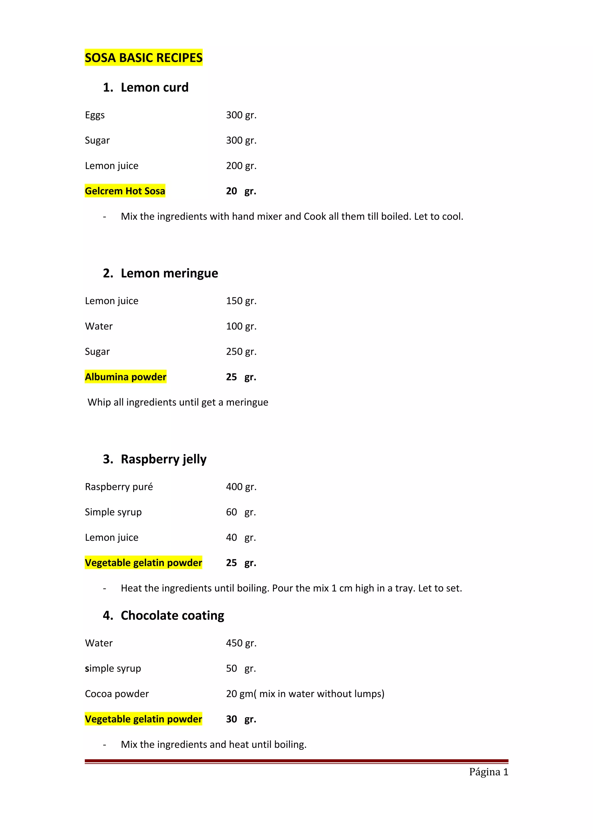Sosa Basic Recipe | DOC