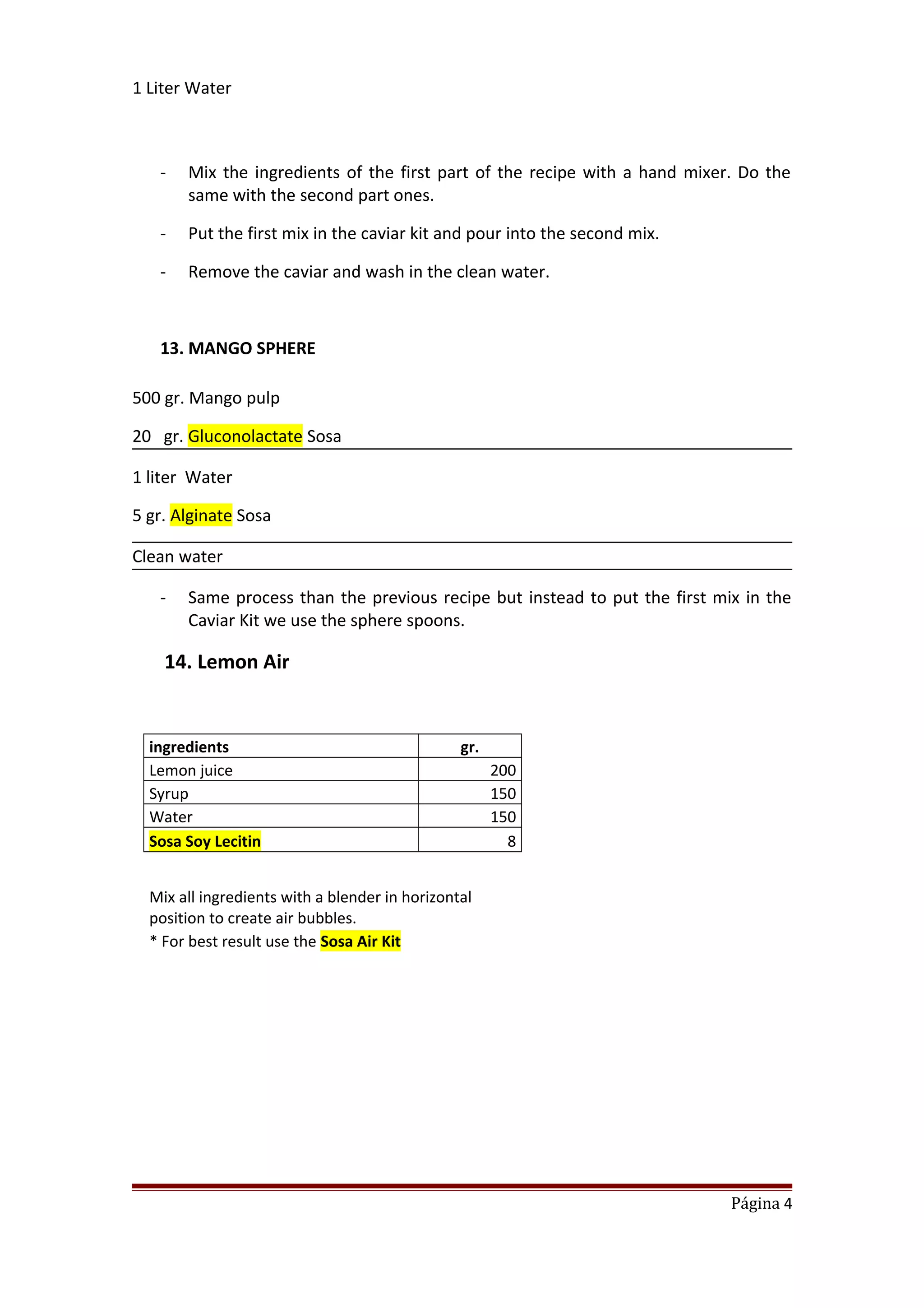 Sosa Basic Recipe | DOC