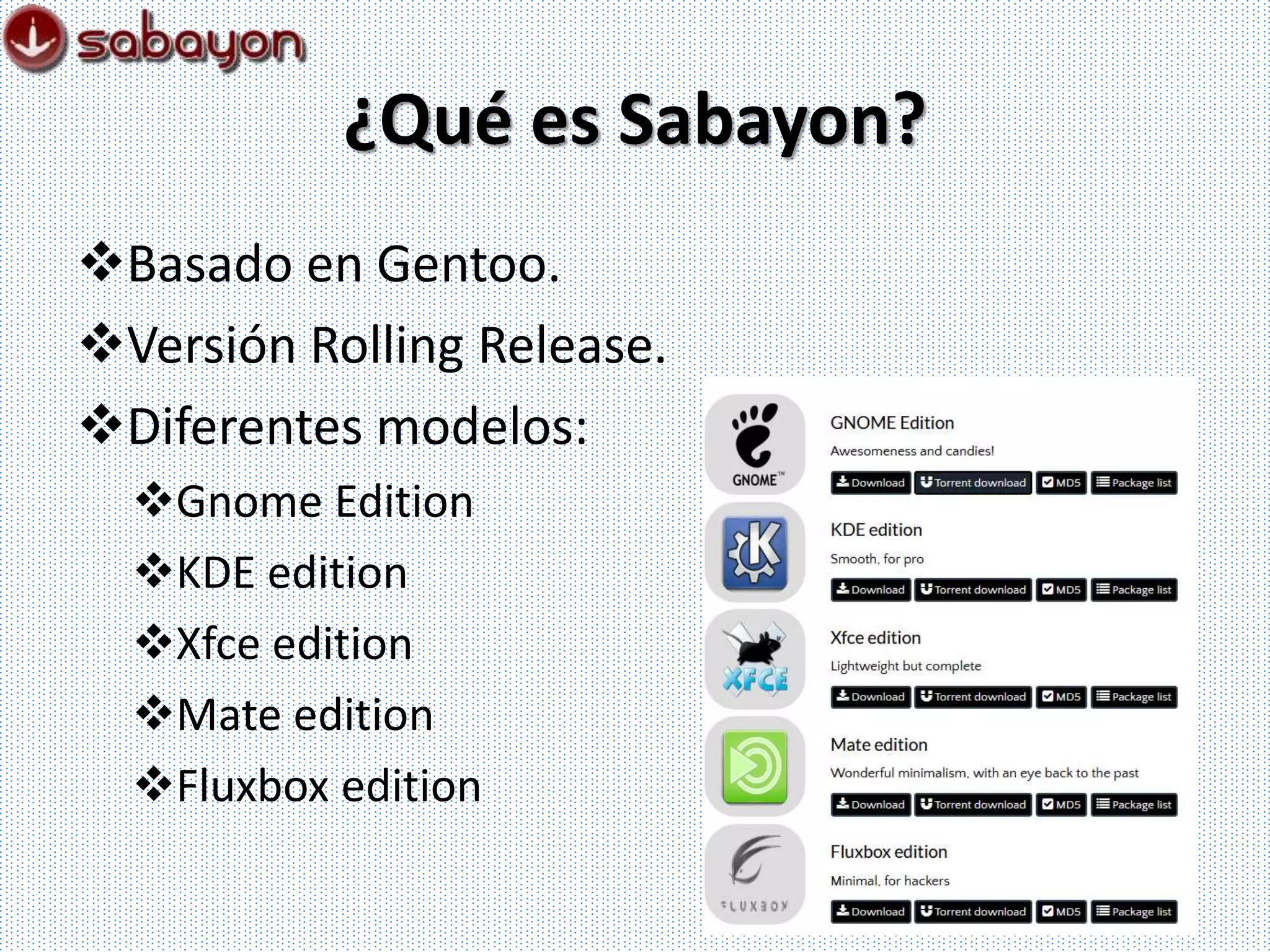 Sistema Operativo - Sabayon | PPTX