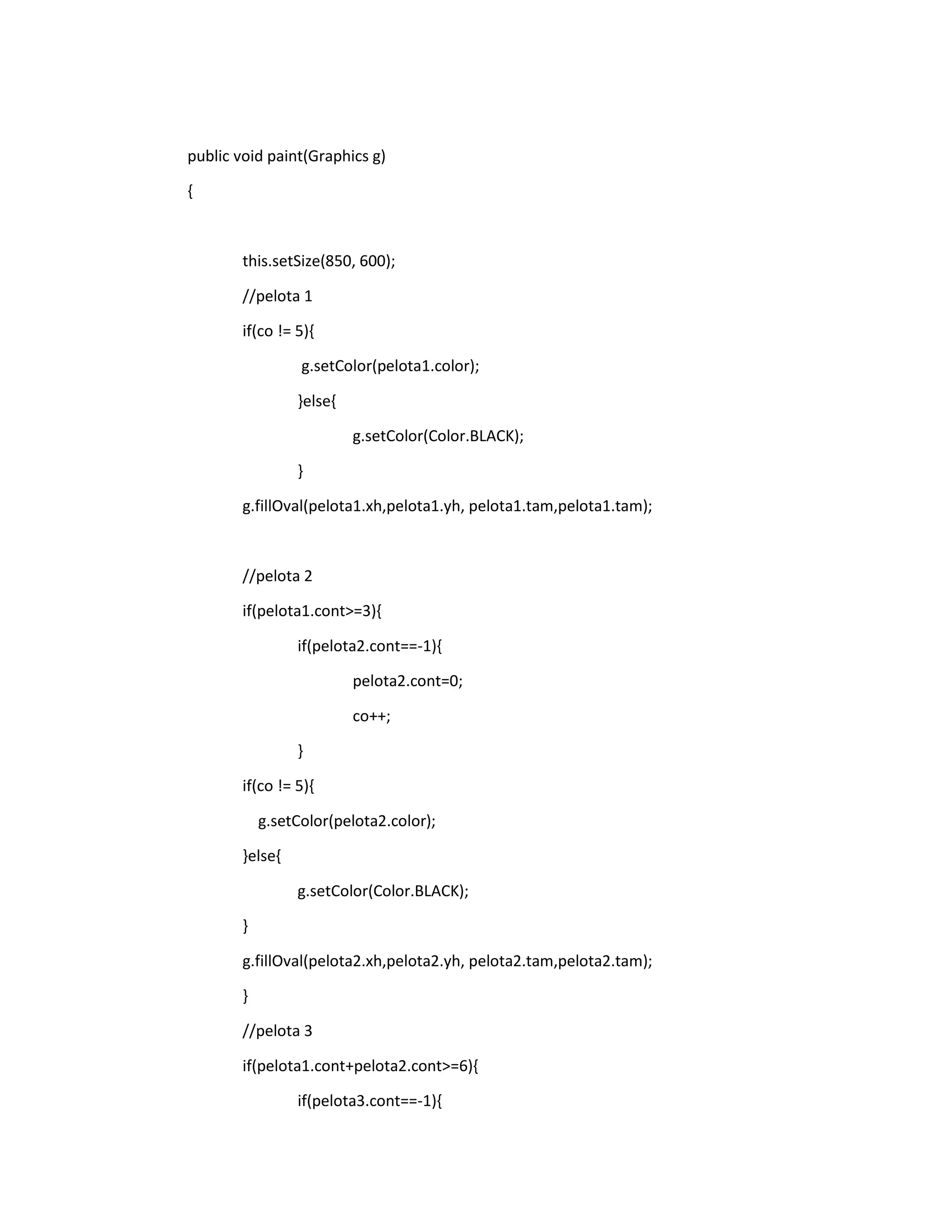 programa pelotas java | PDF