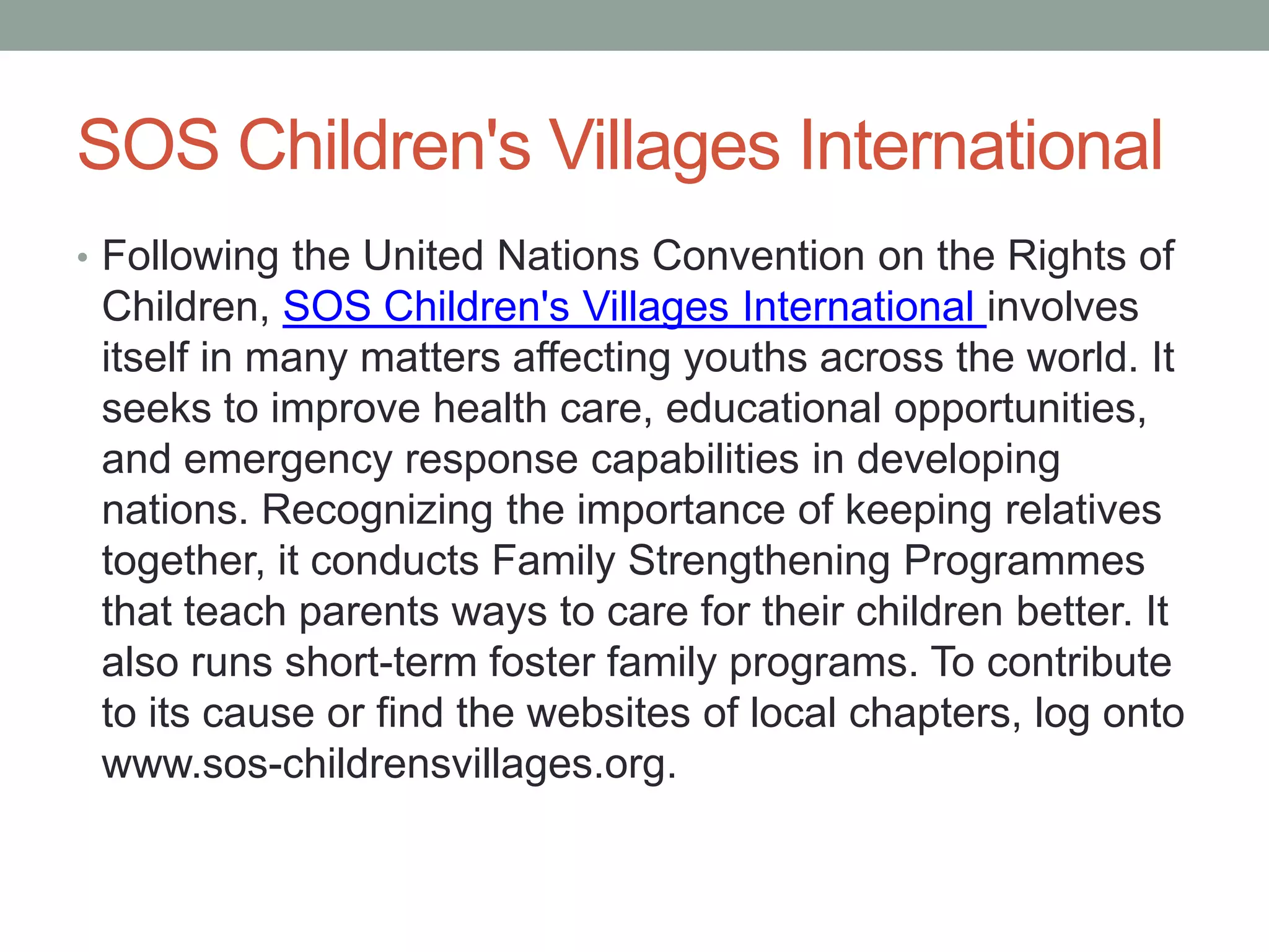 Sos children's villages international | PPT