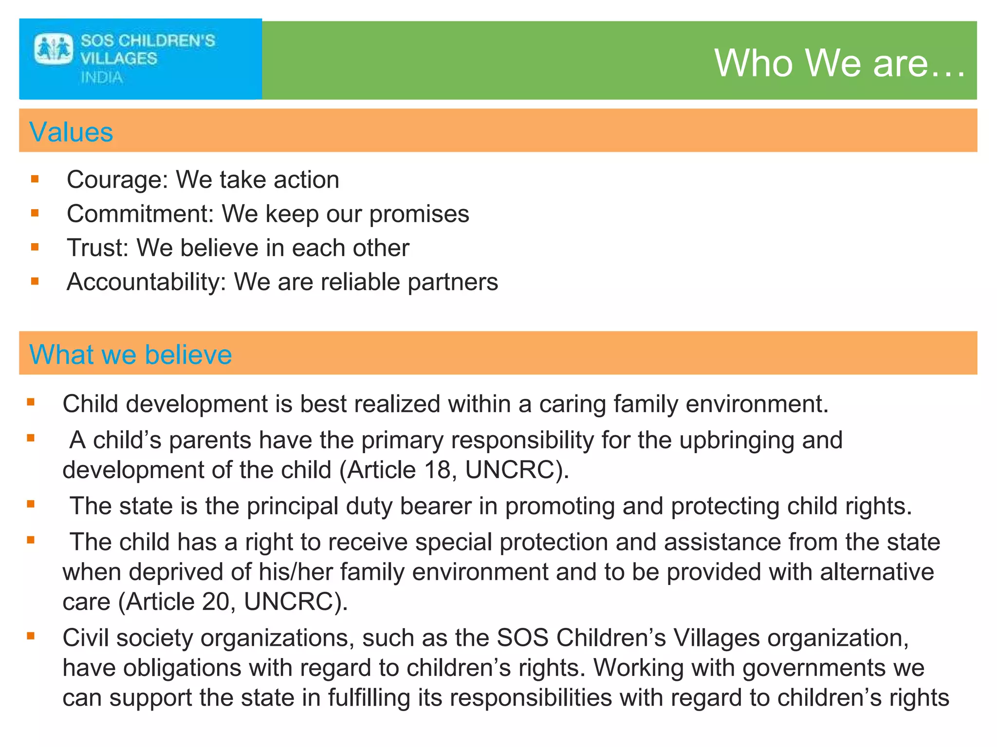 SOS CHILDREN’S VILLAGES OF INDIA | PPT