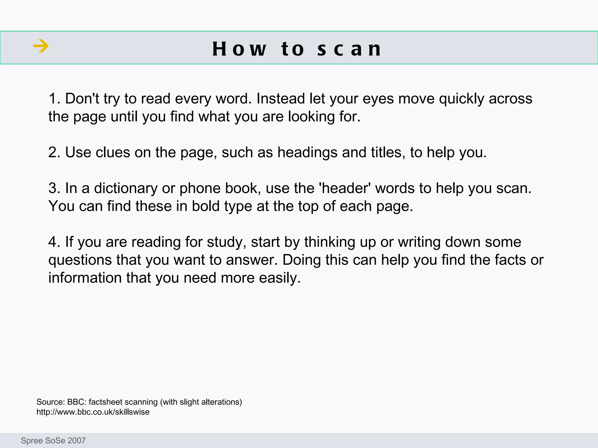 Skimming Scanning | PPT