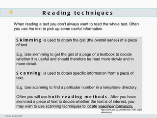 Skimming Scanning | PPT