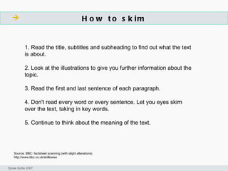 Skimming Scanning | PPT