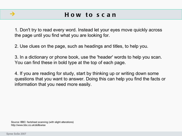 Skimming Scanning | PPT