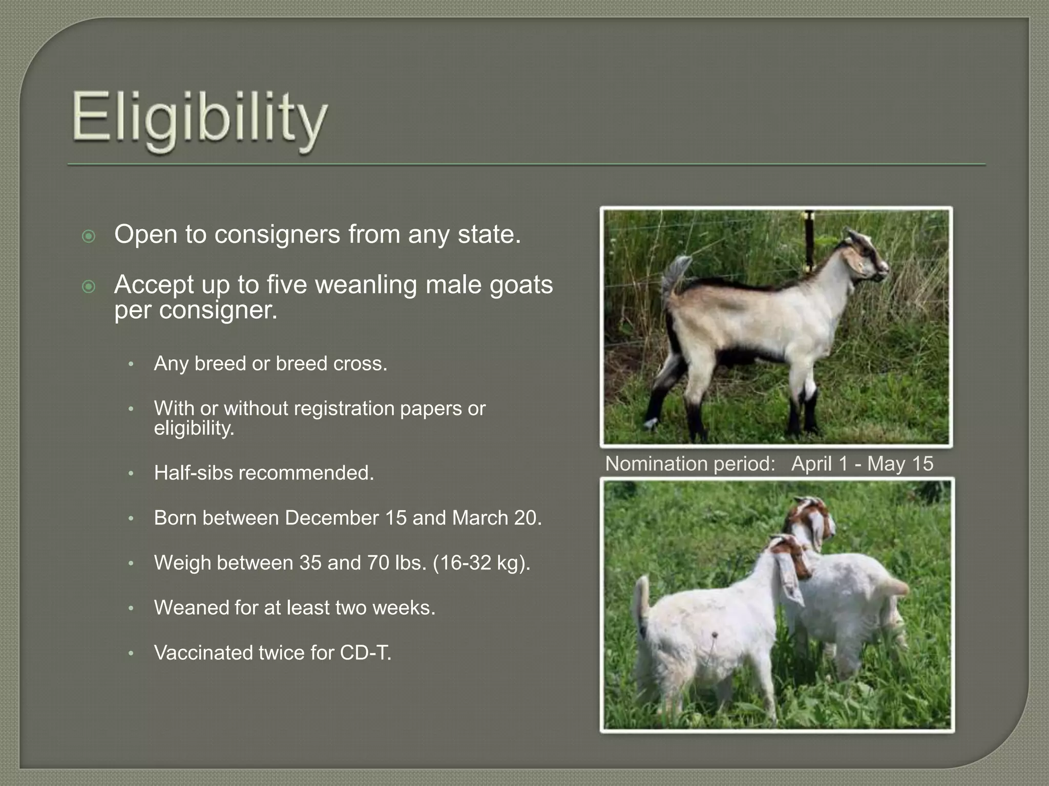 Developing a meat goat performance testing program | PPTX | Agriculture ...