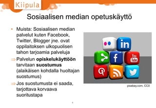 Sosiaalisen media opetuksessa ja ohjauksessa | PPT