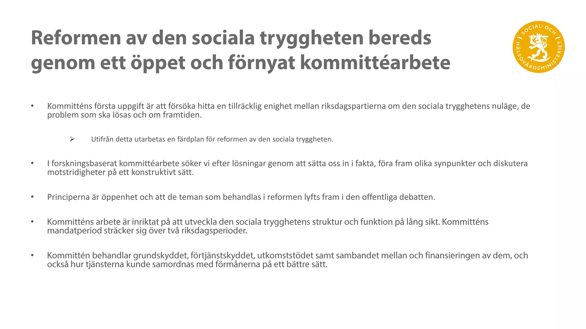 Reform av den sociala tryggheten | PDF
