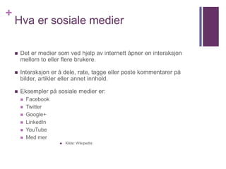Sosiale medier | PPTX