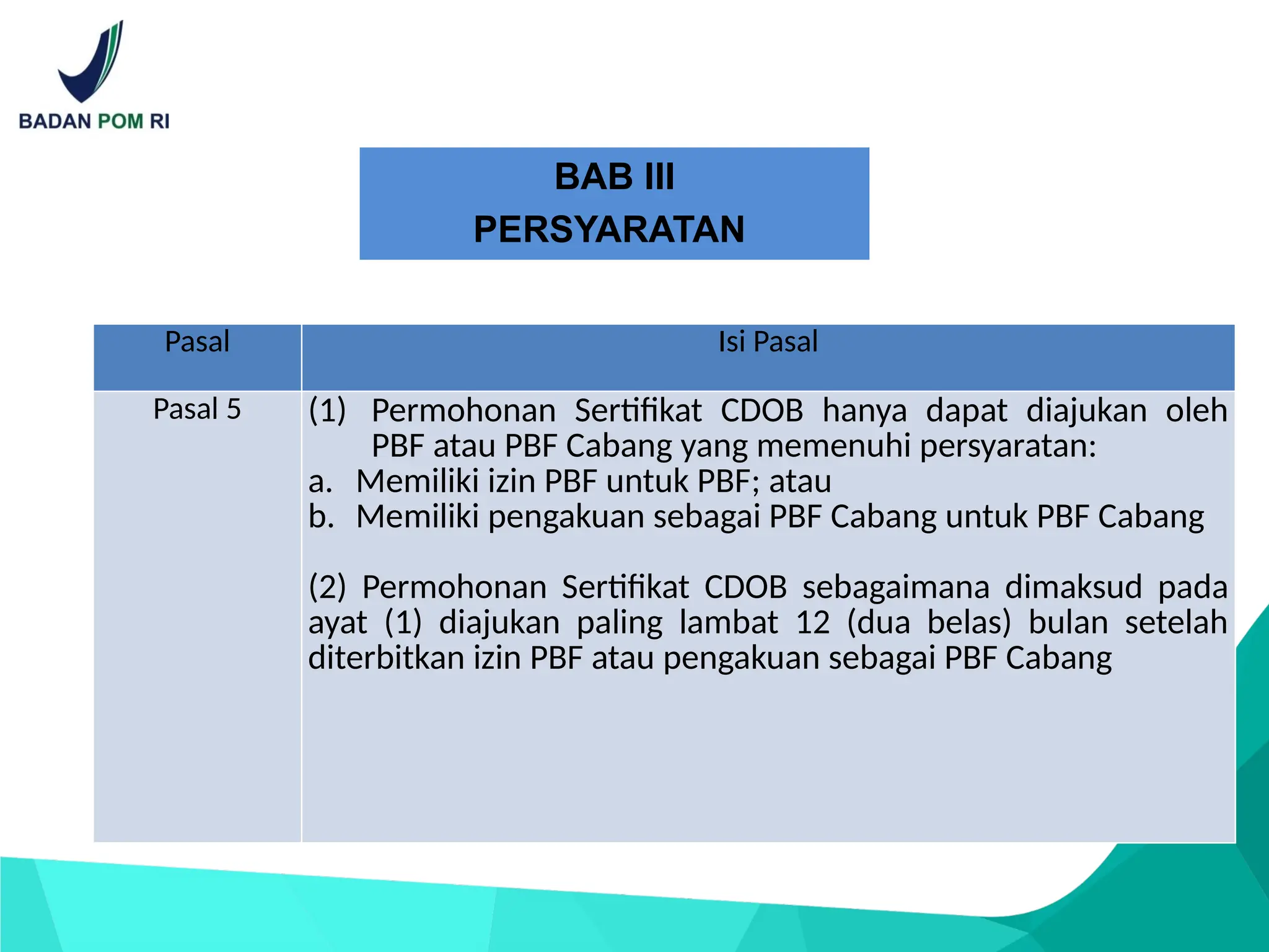 Sosialisalisasi PerkaBPOM No. 25 thn 2017 - Tata Cara Sertifikasi CDOB ...