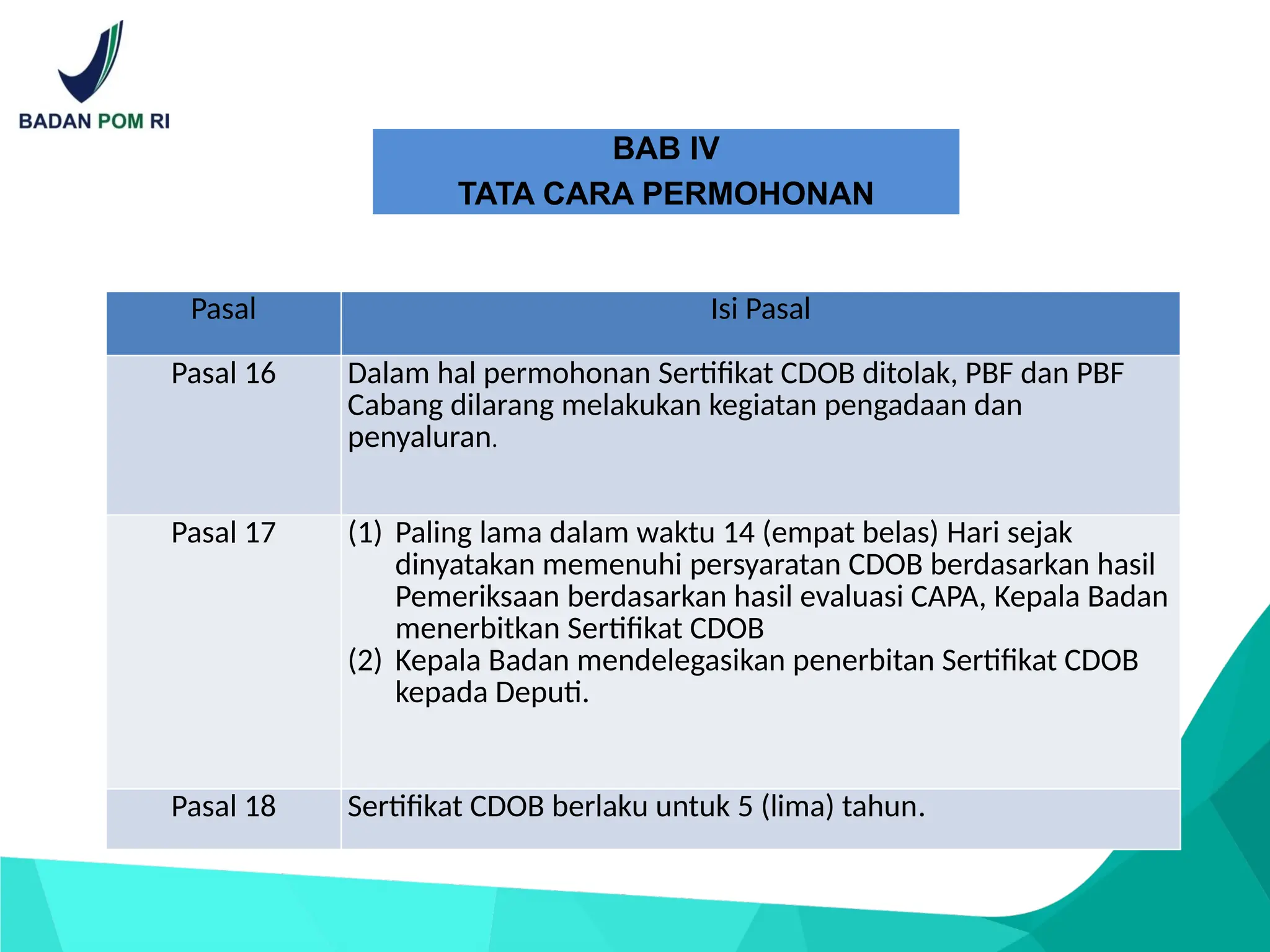 Sosialisalisasi PerkaBPOM No. 25 thn 2017 - Tata Cara Sertifikasi CDOB ...