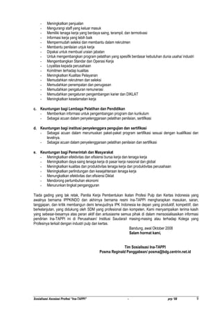 Sosialisasi asosiasi profesi pulp dan kertas indonesia | PDF