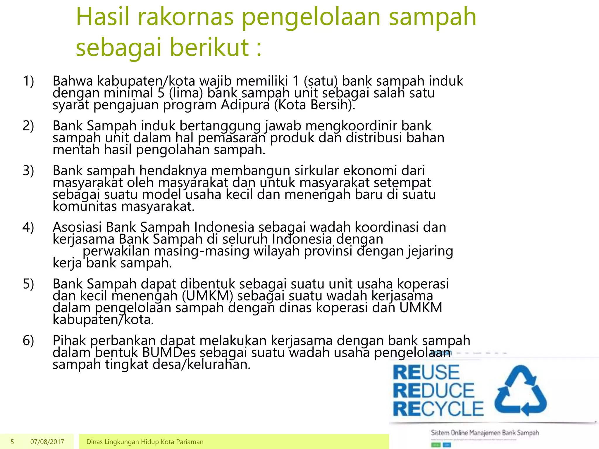 Sosialisasi bank sampah | PPTX