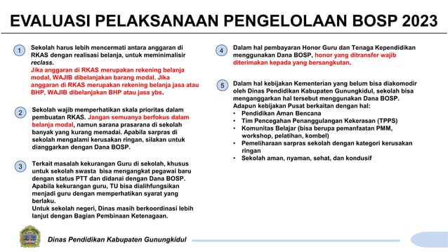 Sosialisasi Kebijakan BOS Tahun 2024 Dinas Pendidikan | PPTX