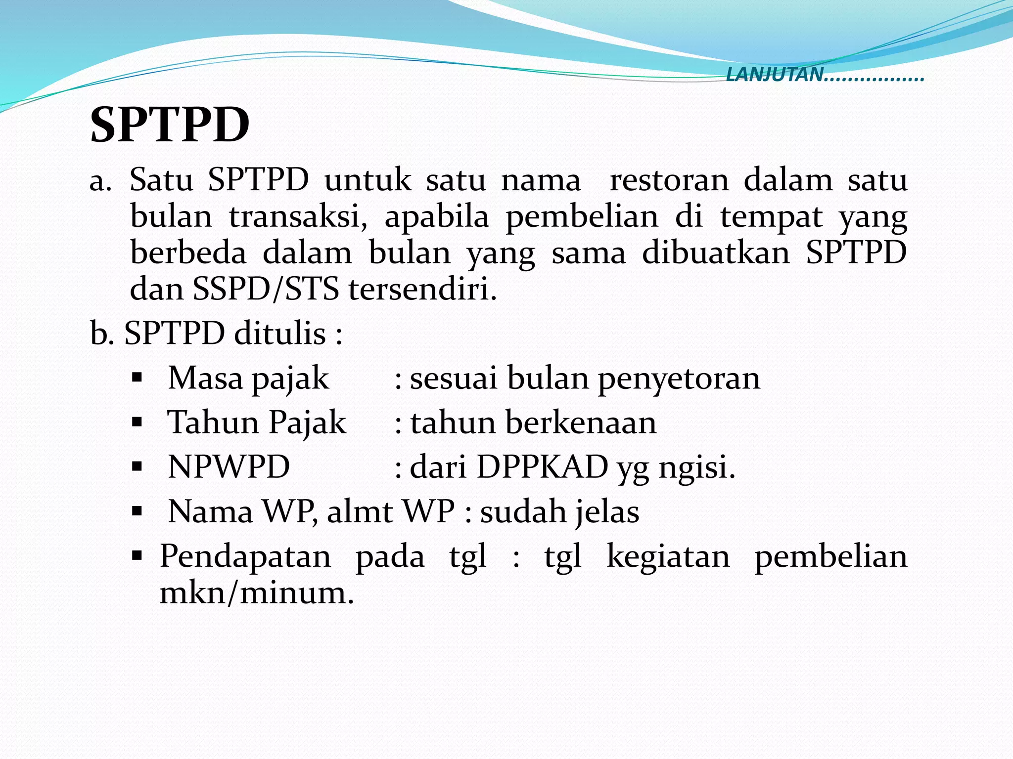Sosialisasi pajak restoran | PPTX