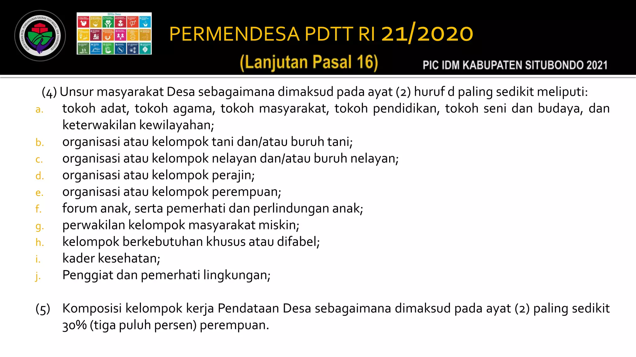 Sosialisasi Pendataan Desa (IDM berbasis SDGs Desa) 2021.pptx