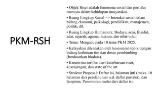 Sosialisasi pkm 2026.pptx Program Kreativitas Mahasiswa | PPTX
