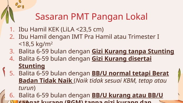 Sosialisasi Pelatihan PMT Pangan Lokal Puskesmas | PPTX