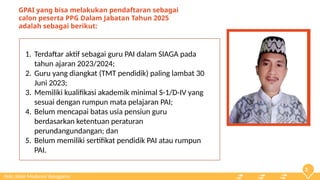 Sosialisasi PPG PAI 2025 GURU PAI TK SD SMP SMA SMK | PPTX