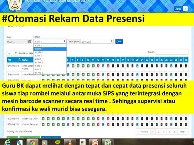 Sistem Presensi Siswa Berbasis Barcode Scanner. | PPSX