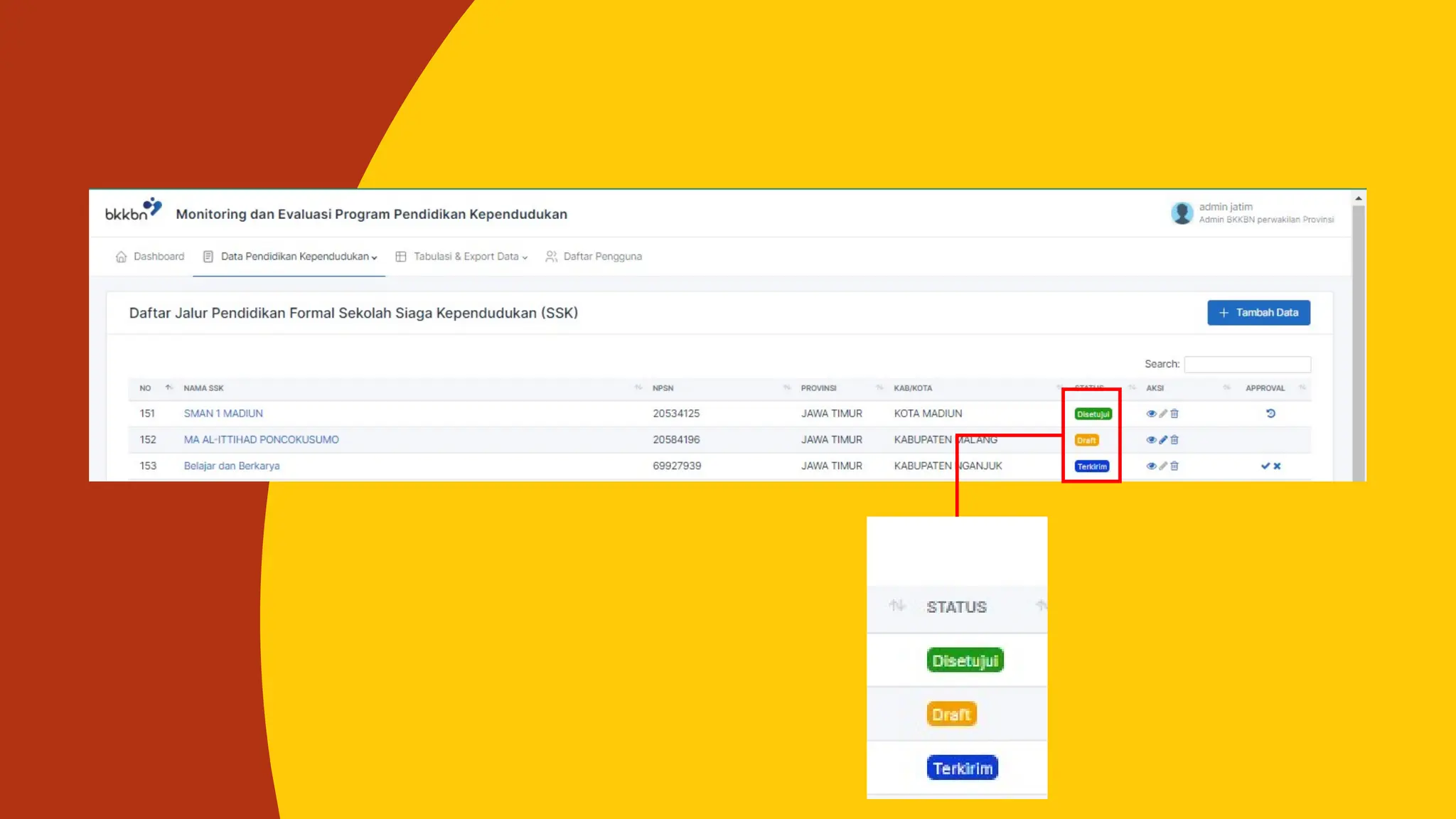 sosialisasi simonev monitoring dan evaluasi pendidikan kependudukan | PPTX