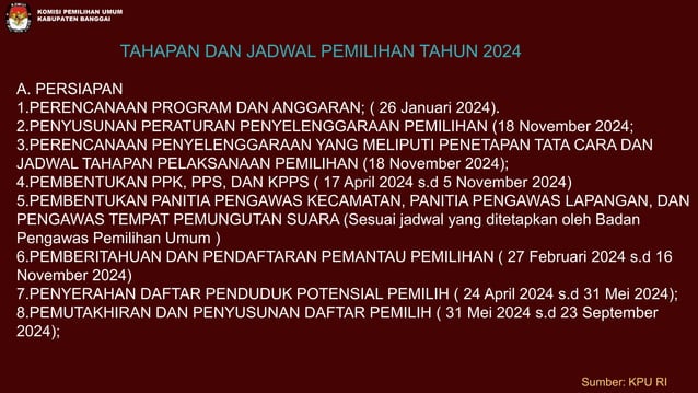 SOSIALISASI TAHAPAN DAN JADWAL PENYELENGGARAAN PILKADA | PPTX