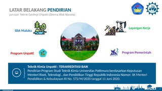 Sosialisasi Teknik Kimia Universitas Pattimura | PPT