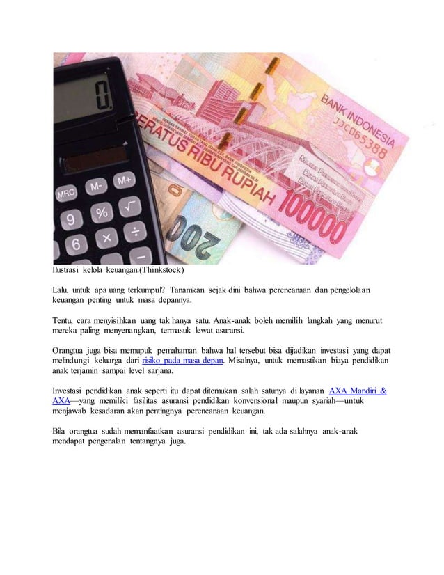 Sosialisasi tentang menabung dan cara mengatur uang jajan bagi anak anak sd | DOCX