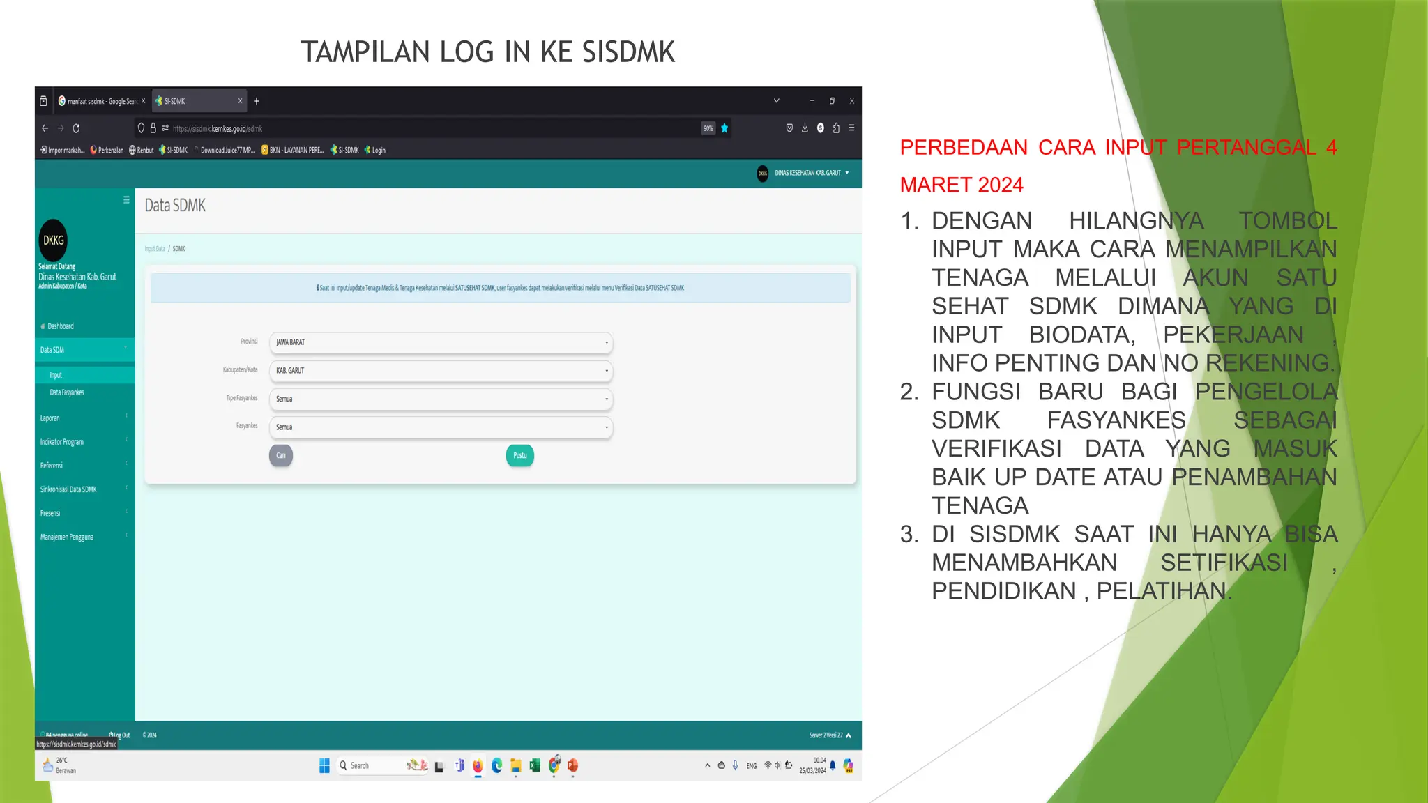 SOSILISASI SISDMK DAN SATU SEHAT KEMENTRIAN KESEHATAN | PPTX