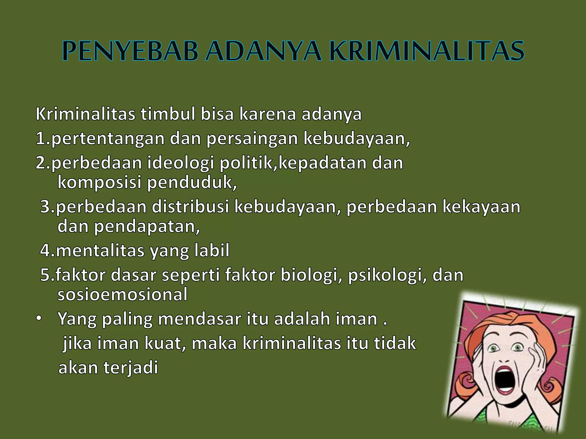 Kriminalitas (Faktor, Solusi, dan Contoh) | PPTX