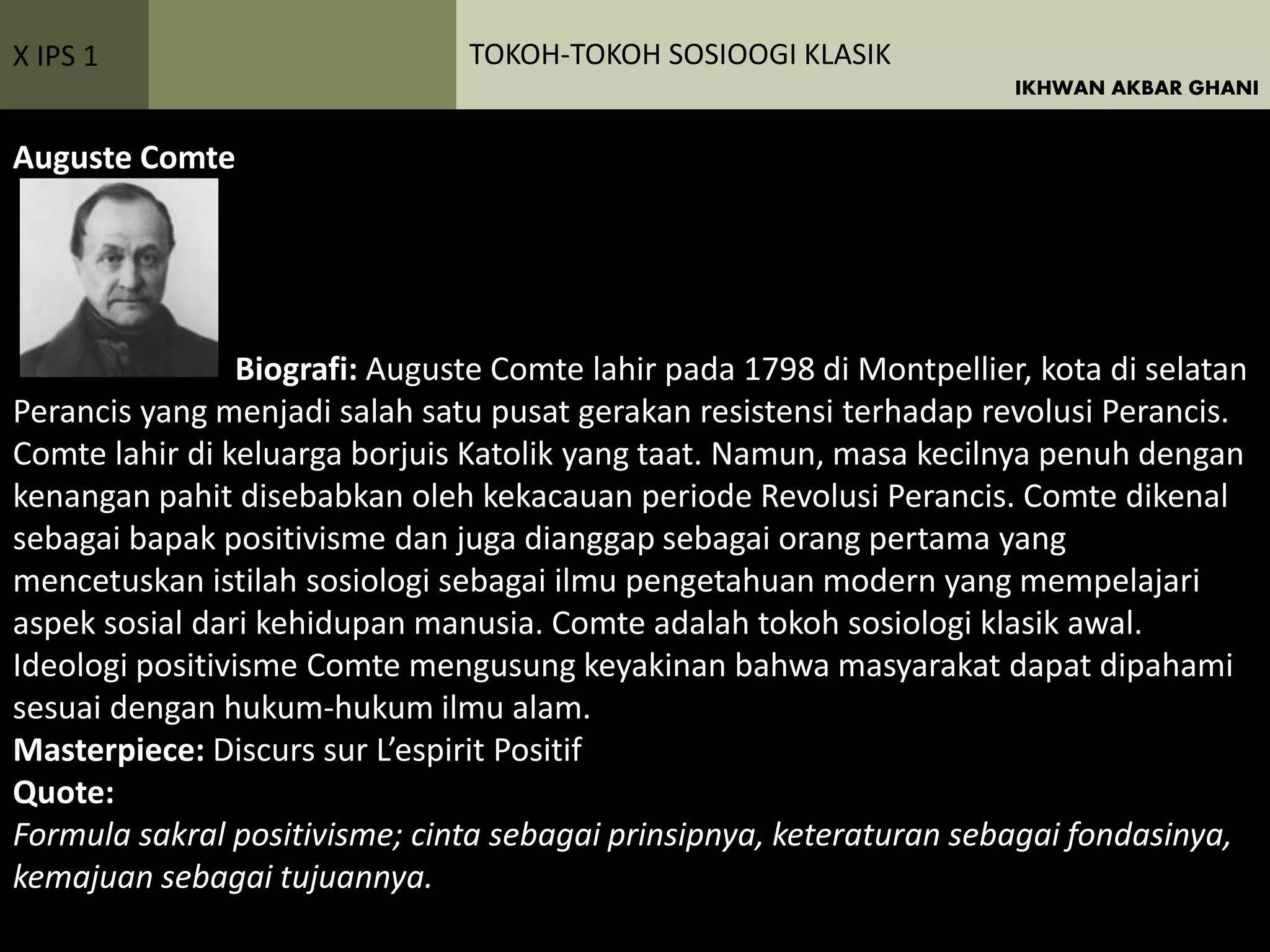 Tokoh-tokoh sosiologi klasik, modern, Indonesia dan macam-macam Teori ...