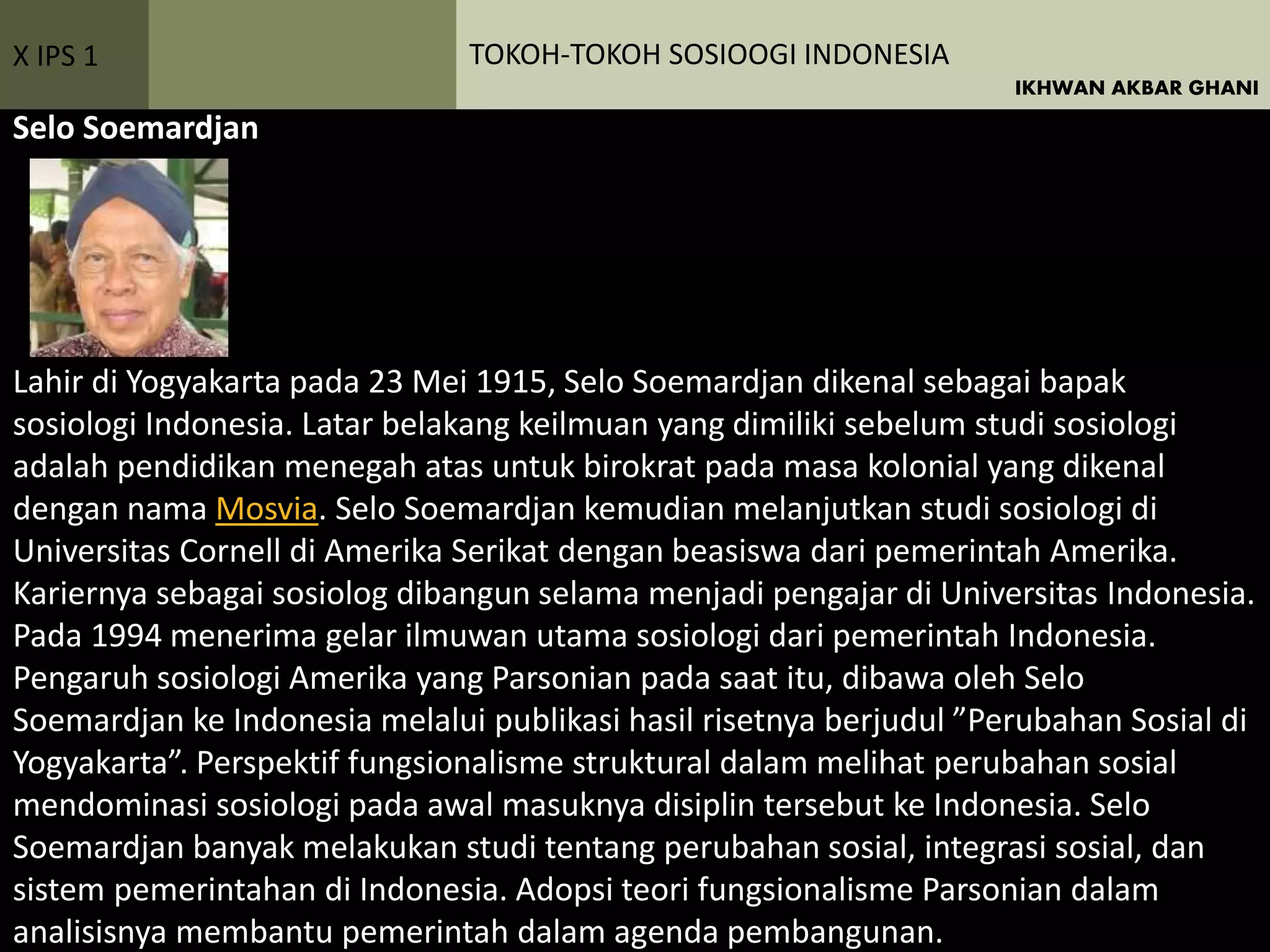 Tokoh-tokoh sosiologi klasik, modern, Indonesia dan macam-macam Teori ...