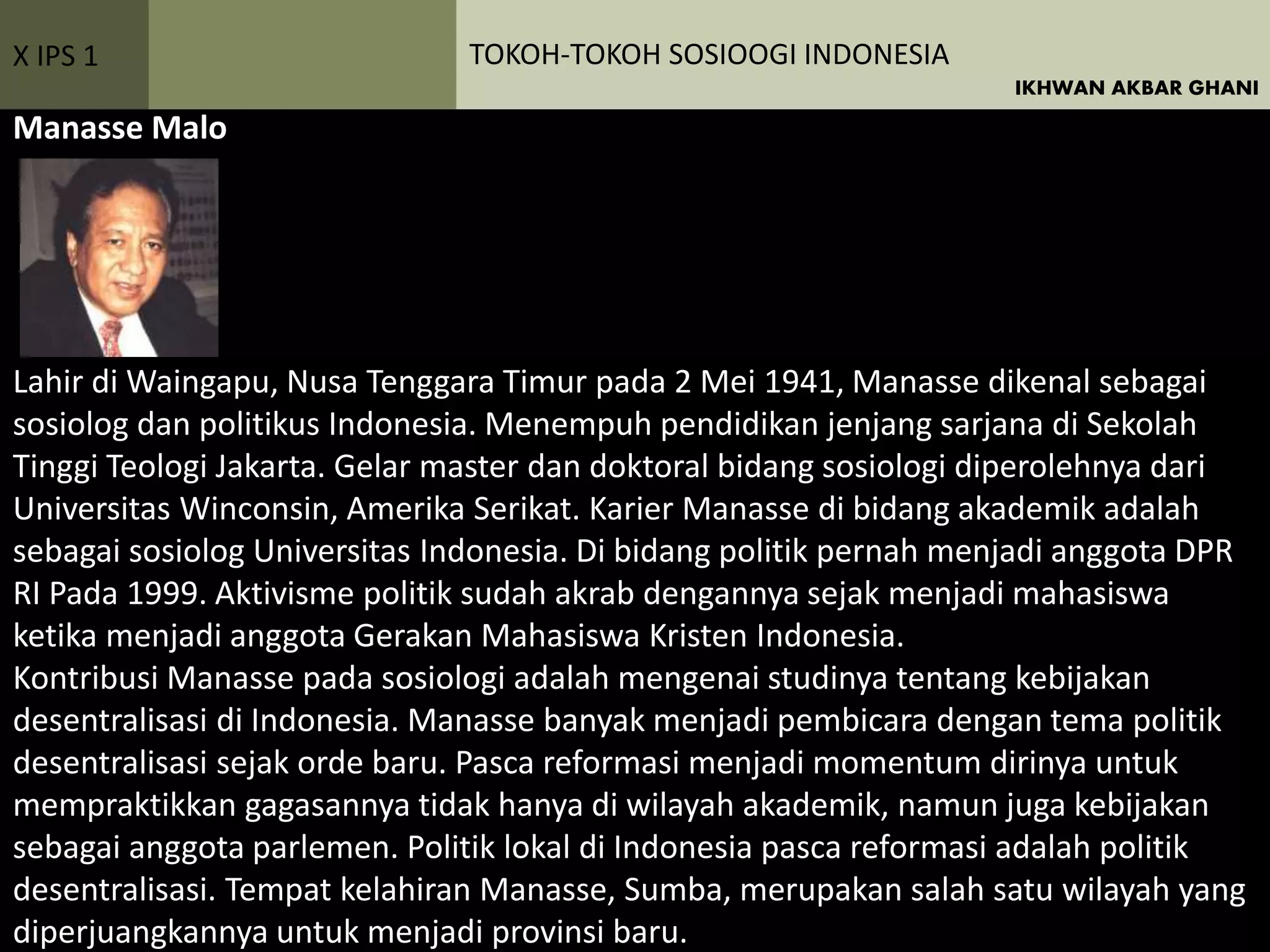 Tokoh-tokoh sosiologi klasik, modern, Indonesia dan macam-macam Teori ...