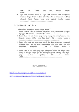 Sosiometri tugas | DOCX