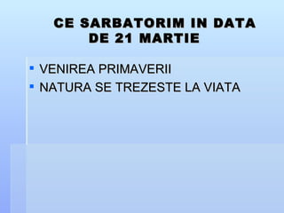 sosirea primaverii | PPT