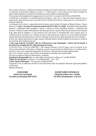 Sostegno economico al canone di locazione | PDF