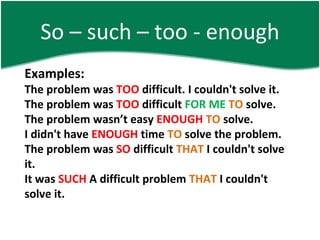 So - Such Too - Enough | PPT
